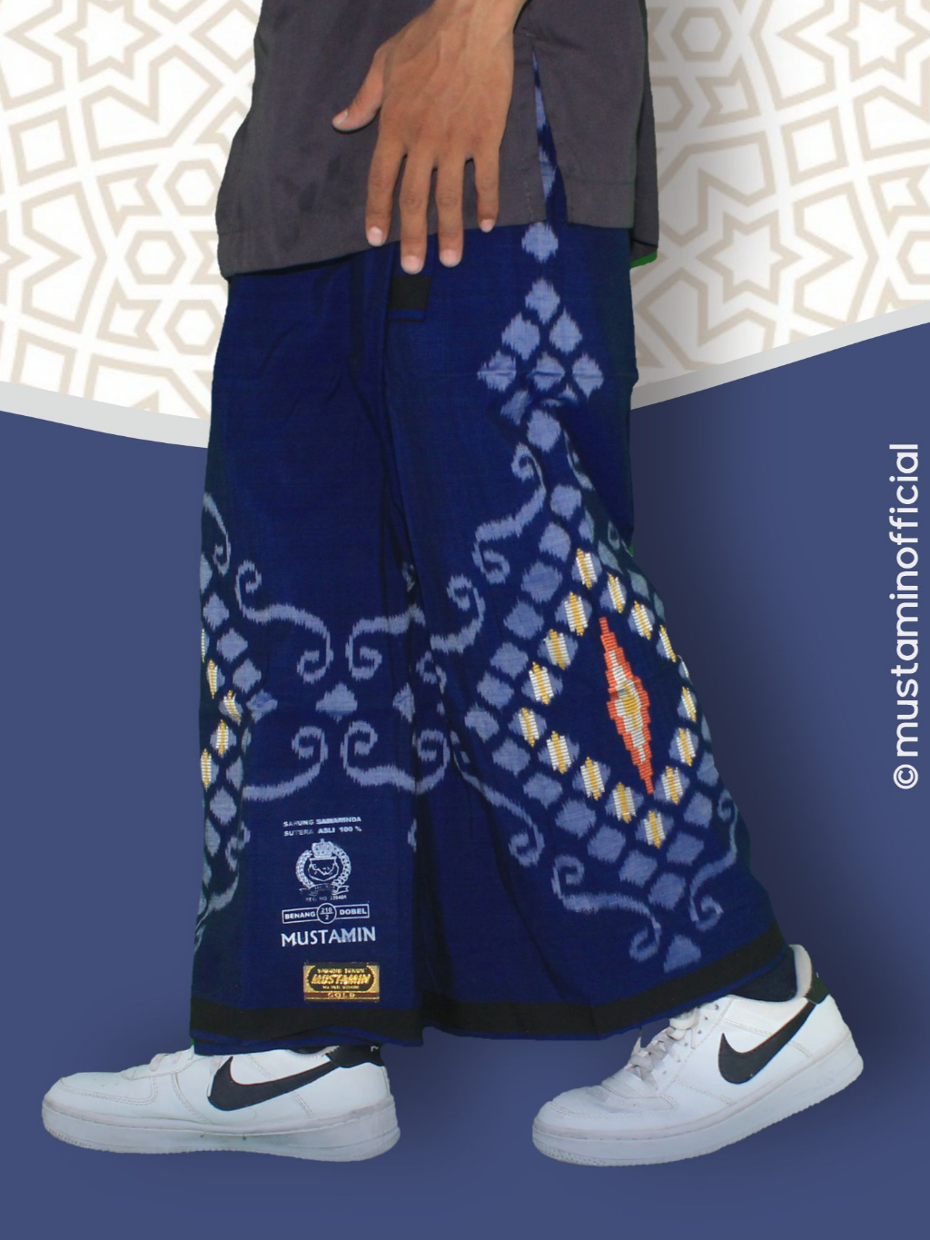 Jual Sarung Mustamin, Motif Kawung Songket, Bahan Sutra dan Mesres ...