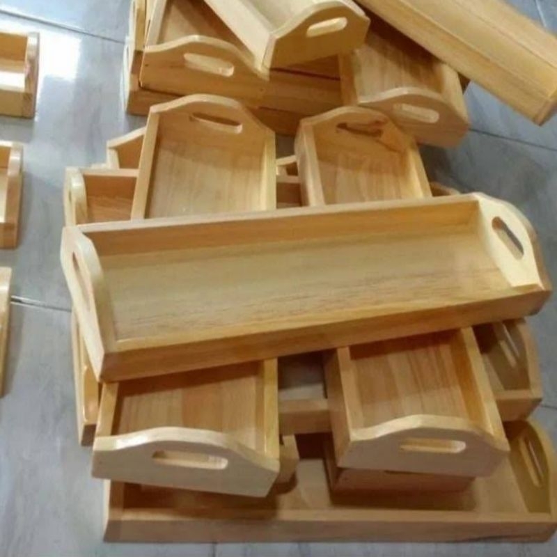 Jual nampan kayu, baki kayu, tray kayu jati belanda | Shopee Indonesia