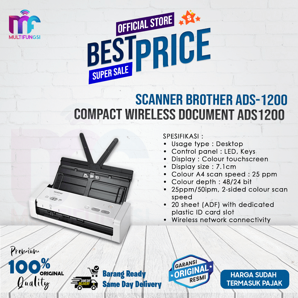 Jual Scanner Brother ADS-1200 Compact Document Scan ADS1200 Garansi ...