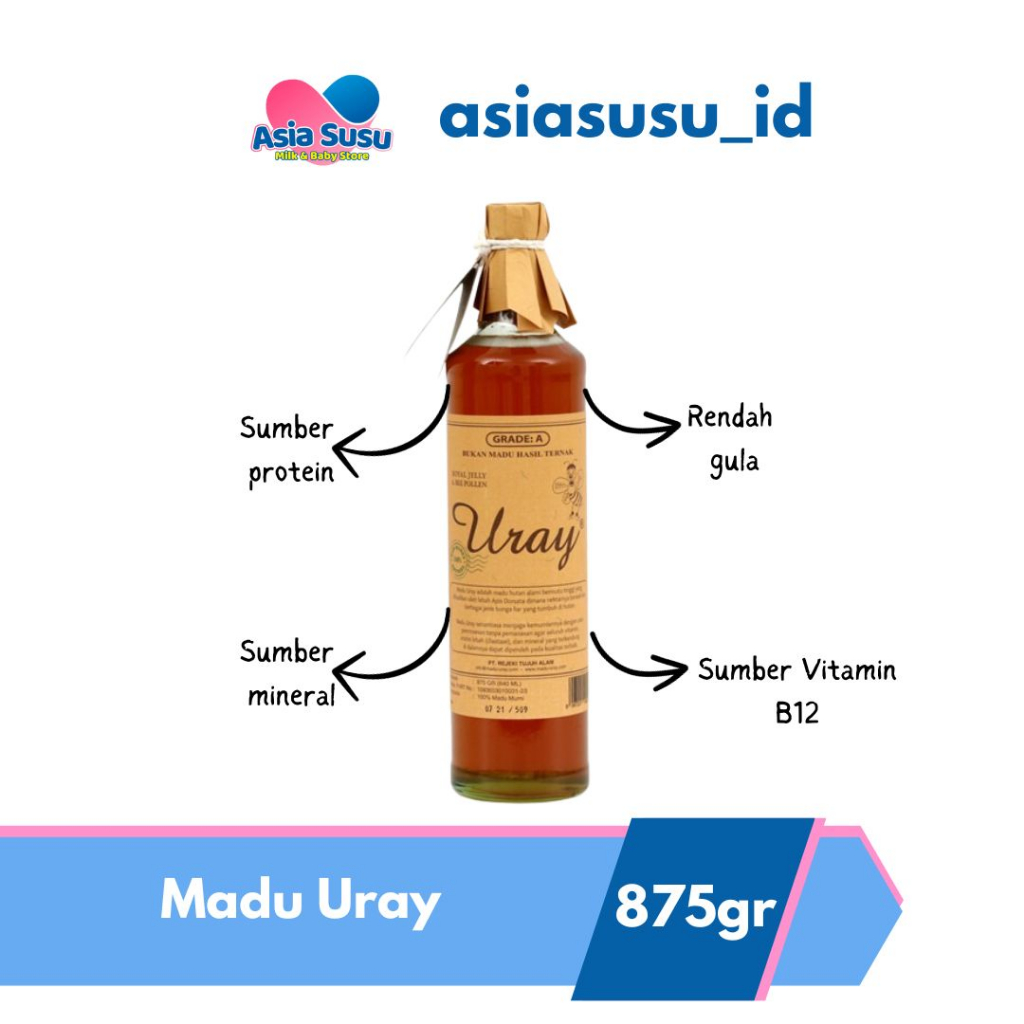 Jual Madu Uray Natural Honey 450gr 875gr Madu Murni/Madu Natural/Madu ...