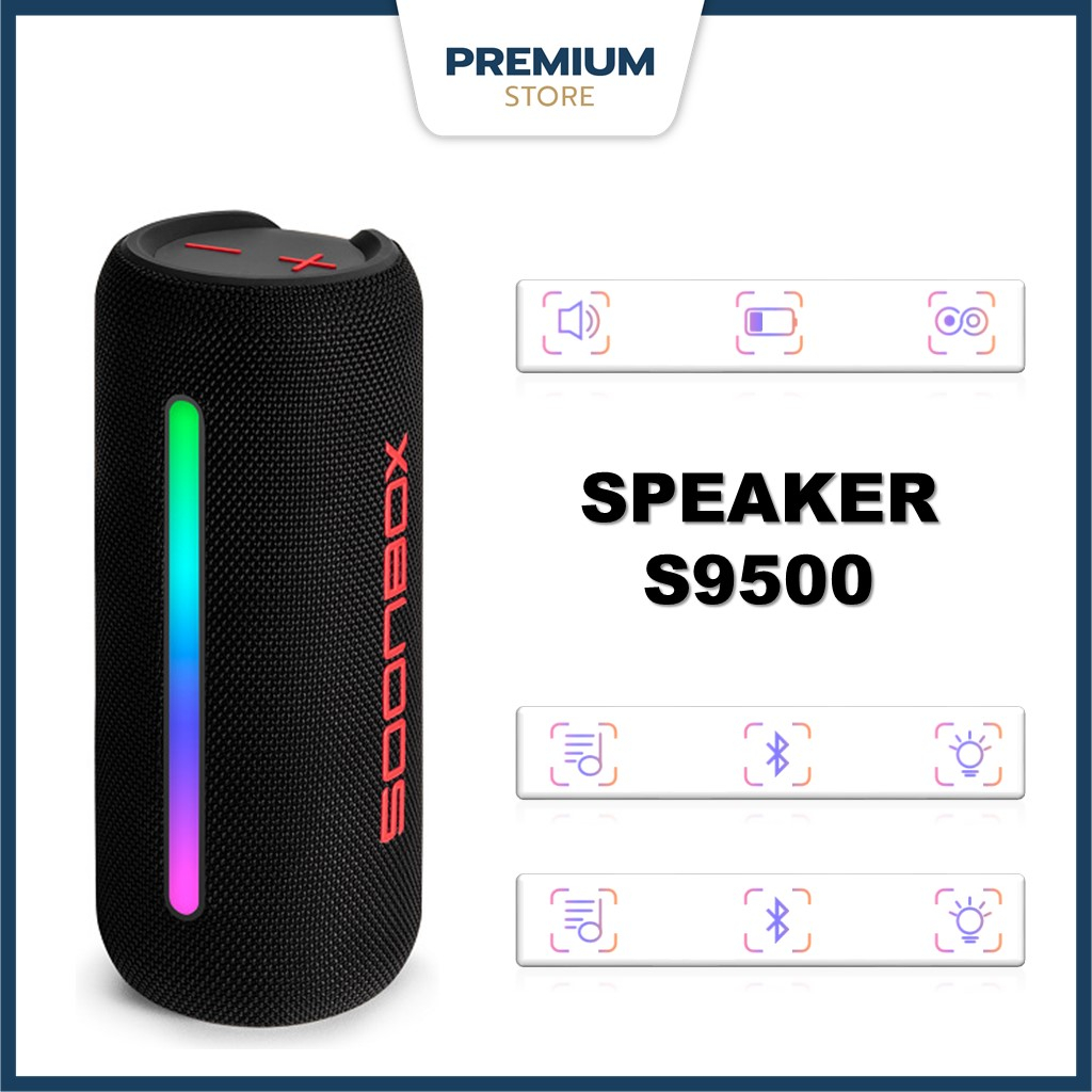 Jual Soonbox Speaker bluetooth S9500 LED Light speaker TWS spiker ...