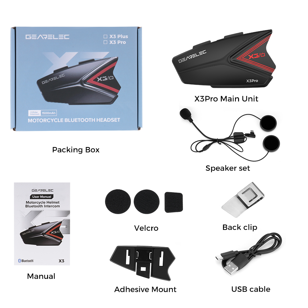 Jual Intercom GEARELEC C2 BT5.3 Helm Sepeda Motor 2 riders 50m ...