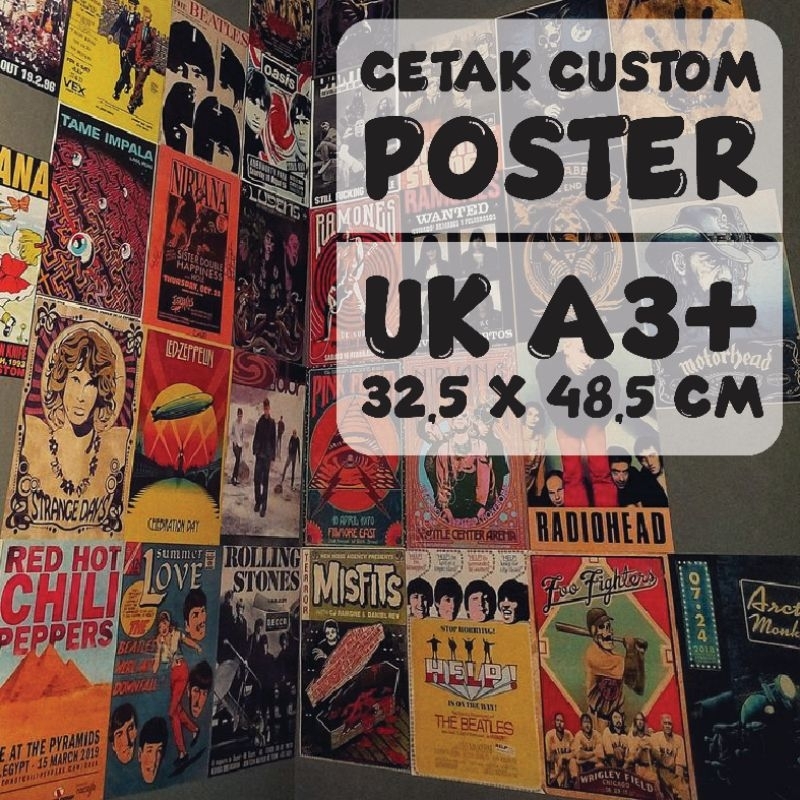 Jual Cetak Custom Poster A3+ (FREE PACKING KARDUS) | Shopee Indonesia