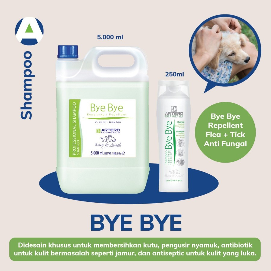 Jual Artero Bye Bye Repellent Flea&Ticks antifungal Medicated Shampoo ...