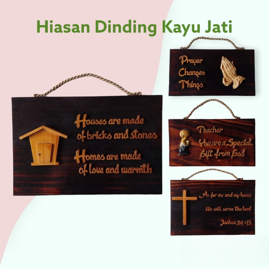 Jual Hiasan Dinding Kayu Jati Pajangan Dekorasi Rumah Souvenir Rohani ...