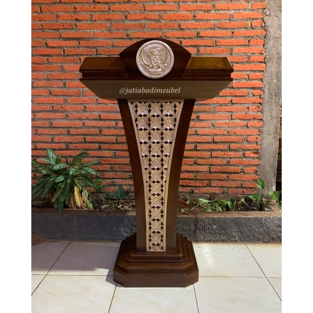 Jual Podium Mimbar Pidato Minimalis Kayu Jati, Meja Podium Presiden ...