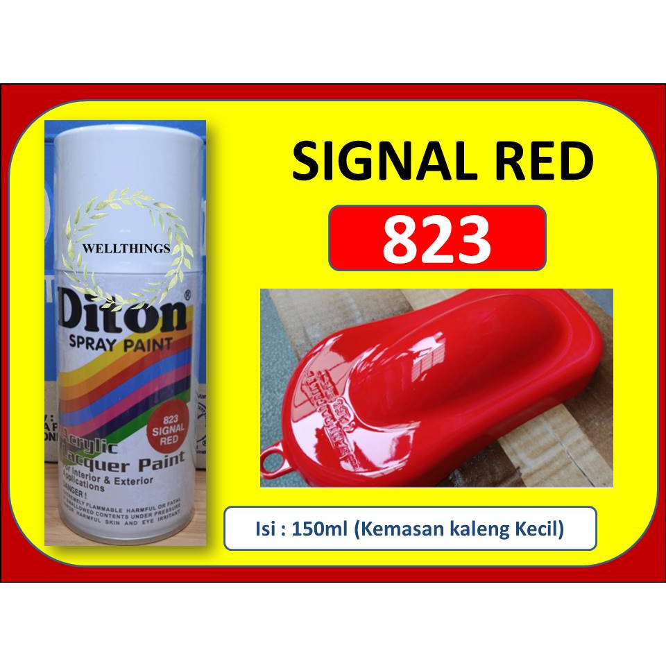 Jual Cat Pilox Diton 823 150cc Signal Red Spray Merah Solid Cat Semprot Pilok Mengkilap Sepeda ...