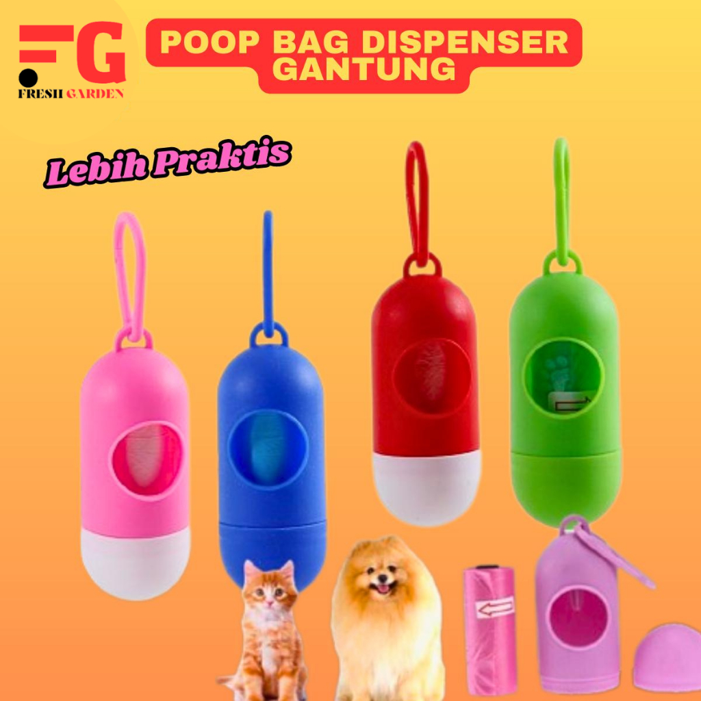 Jual Poop Bag dan Dispenser Set Kantong Sampah Kotoran Kucing Anjing ...