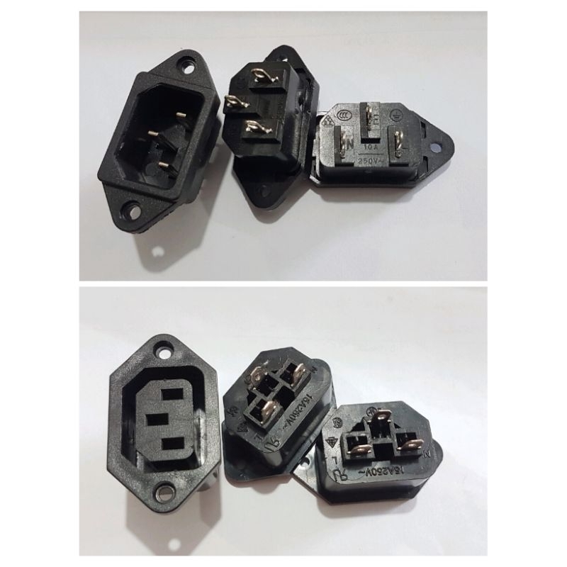 Jual Jack soket ac in power 3pin komputer amplifier PC box | Shopee ...