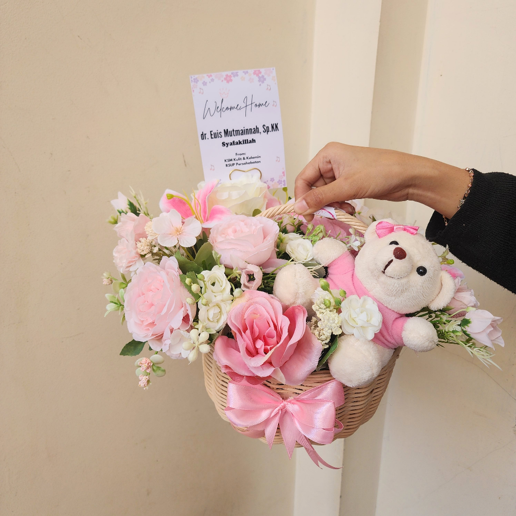 Jual Bloom Box Flower Boneka Box Bunga Pot Rotan Bunga Kaisha.Ms ...