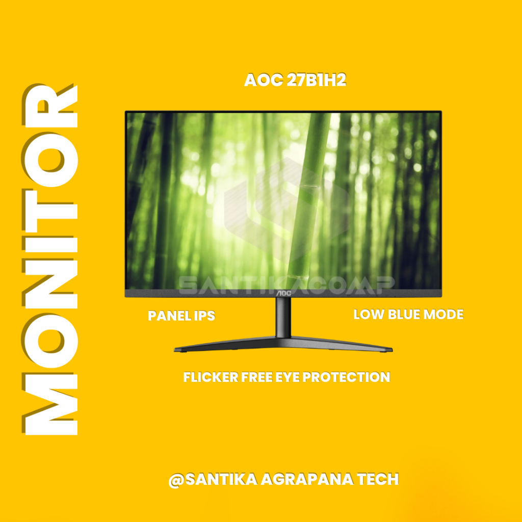 Jual MONITOR LED AOC 27B1H2 27inch IPS 100Hz FHD HDMI FLICKER FREE ...