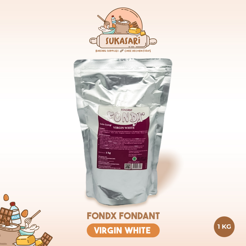 Jual Sukasari - Fondant Kue Fondx Putih 1kg Pouch / Fondan Cake Gula Dekorasi / Fondant White ...