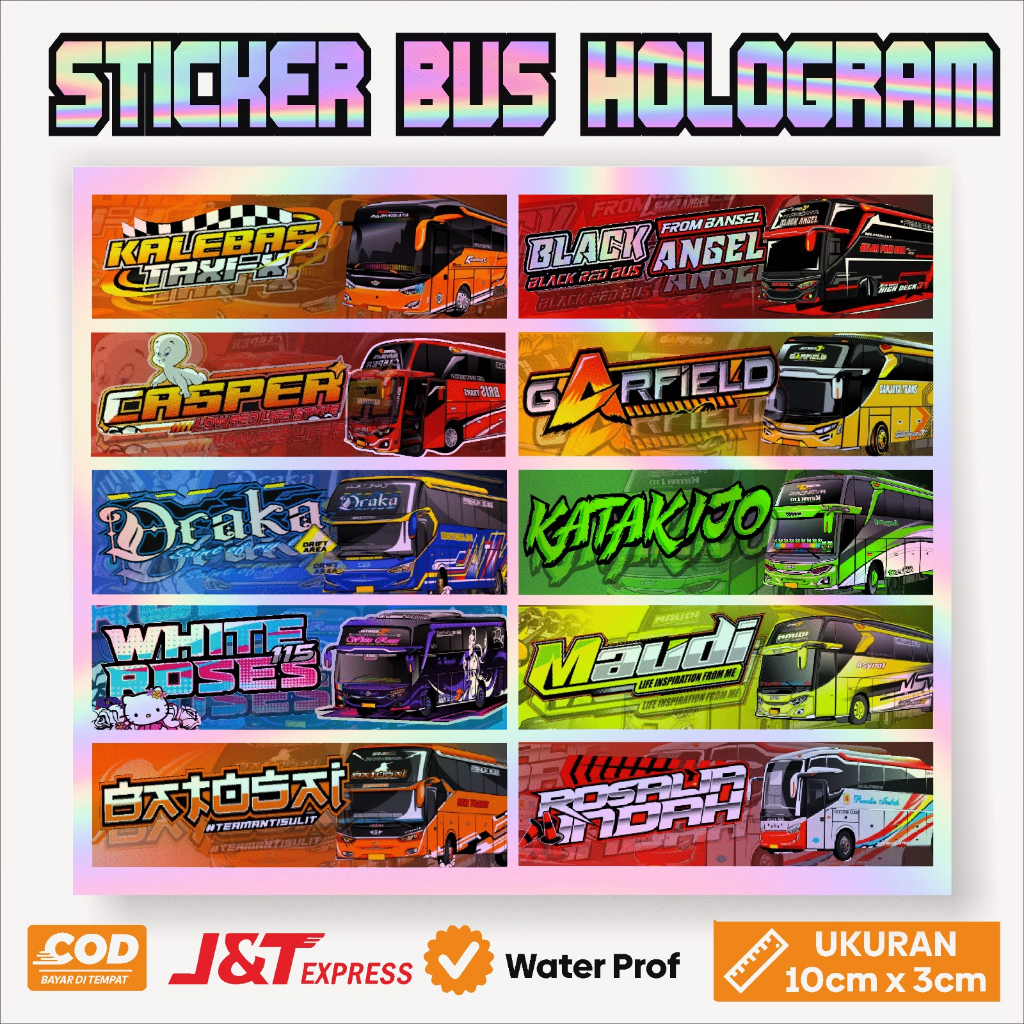 Jual (New)Sticker Bus Jb5 Original Hologram , isi 20pcs, Sticker Bus ...