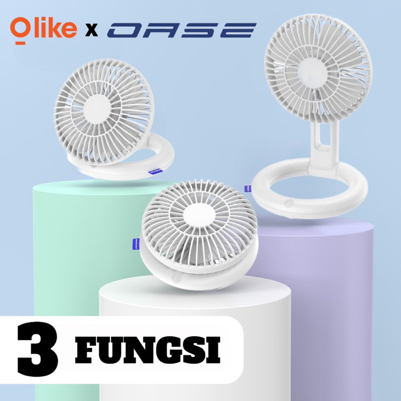 Jual OLIKE x OASE Kipas Angin Lipat Portable Multifungsi 3 in 1 Mini ...