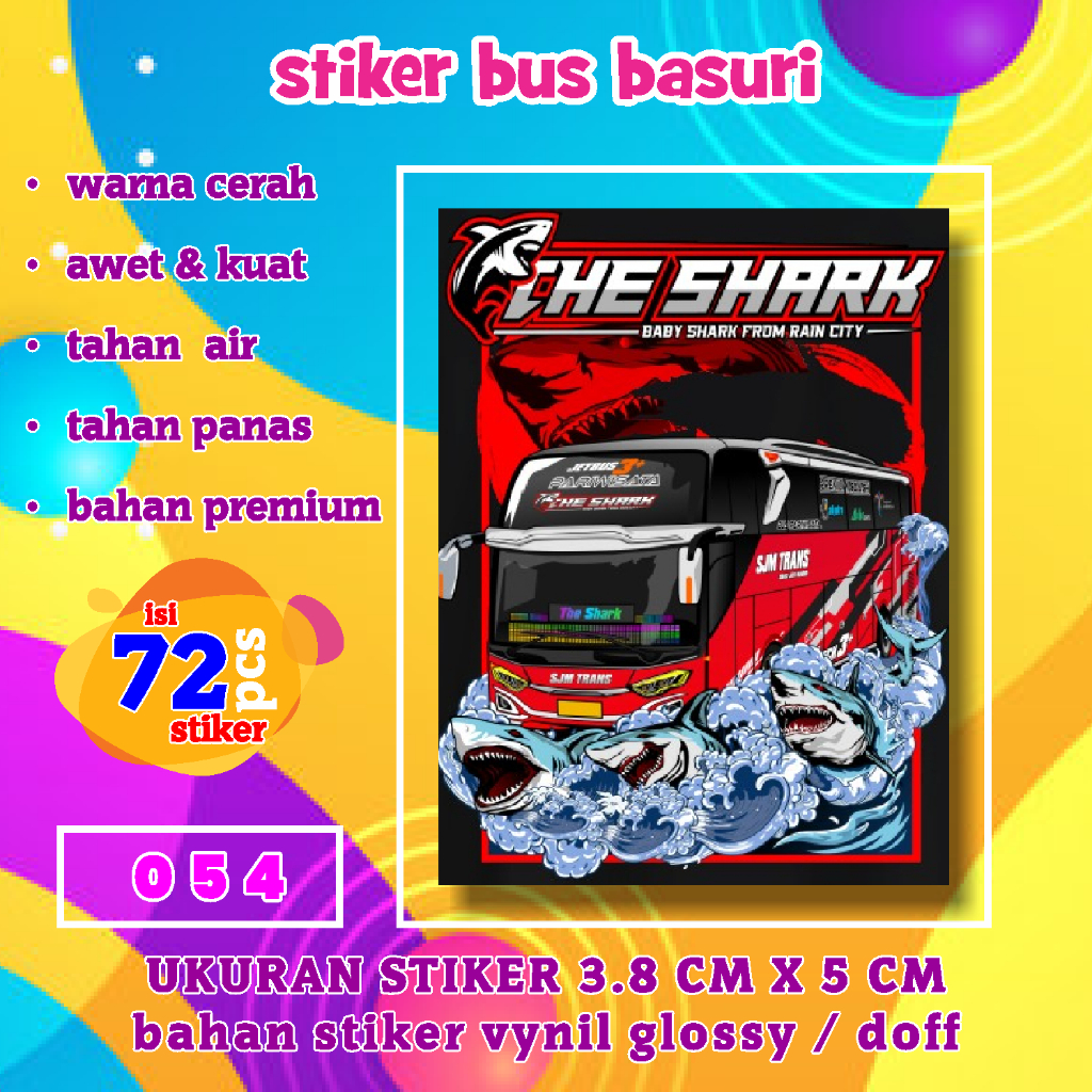 Jual VIRAL stiker bus basuri isi 72 stiker [ black angel anti kecot ...