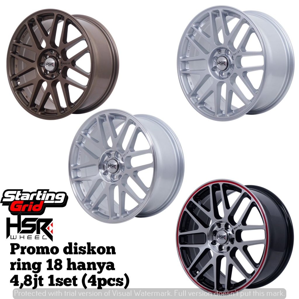 Jual Promo Velg mobil HSR ring 18 untuk Yaris, City Hatchback, Lancer ...