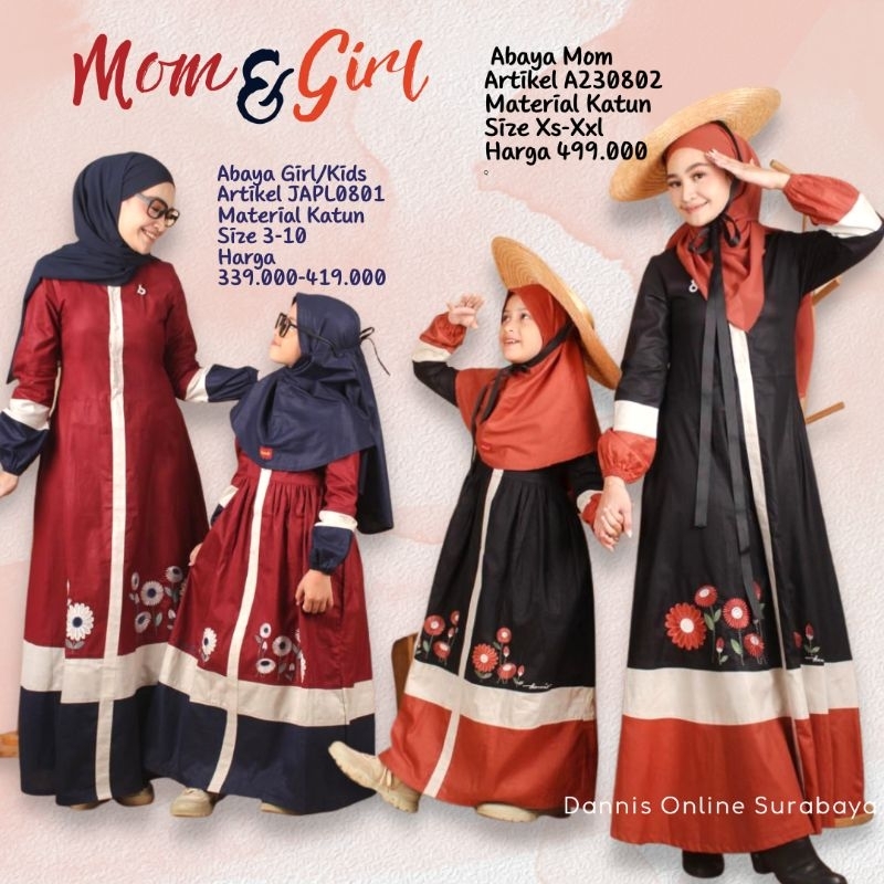 Jual Abaya Dannis Terbaru Mom And Girl Gamis Ibu A230802 Dress anak ...