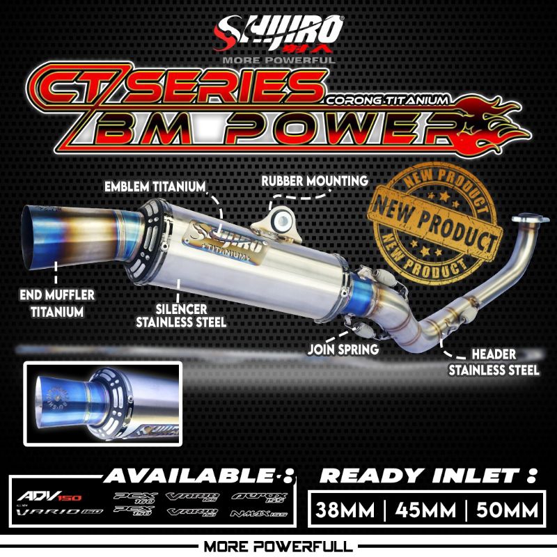 Jual Knalpot Shijiro Tipe CT BM Power Aerox Vario 150 Vario 125 Pcx N ...