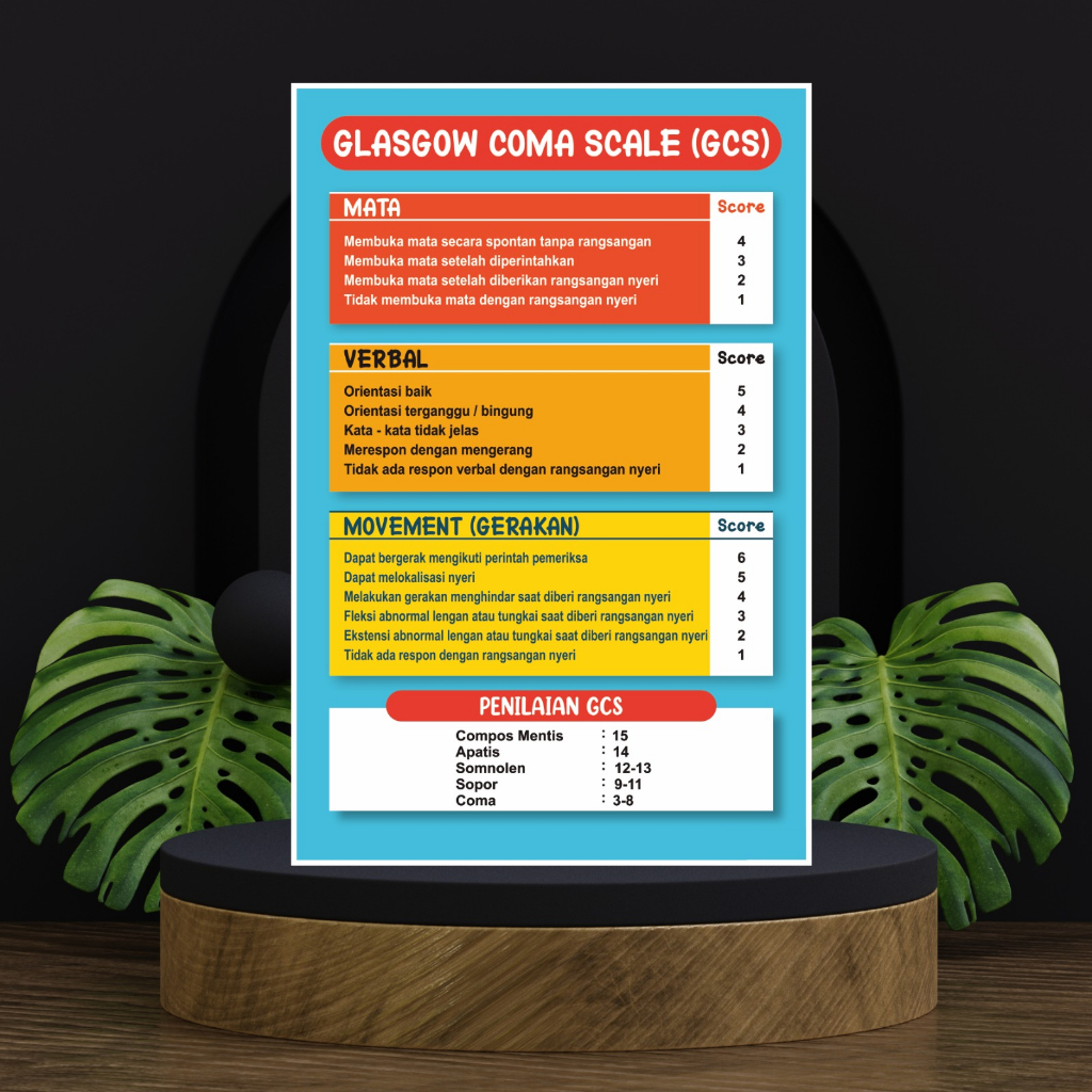 Jual Poster Kesehatan GCS (Glasgow Coma Scale) | Shopee Indonesia