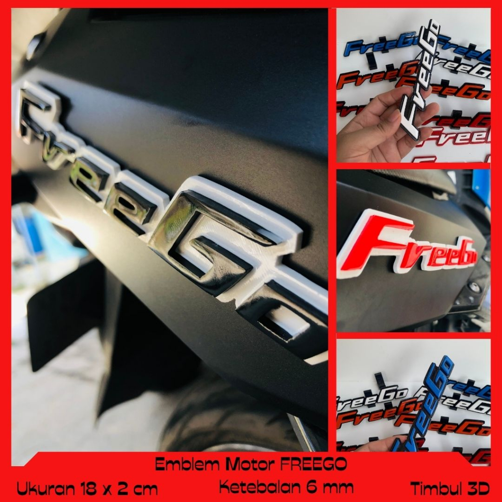 Jual EMBLEM MOTOR YAMAHA FREEGO LOGO VARIASI 3D TIMBUL BAHAN FIBER ...