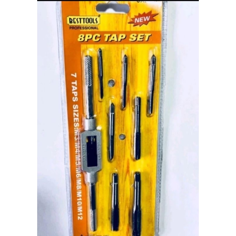 Jual RO Set Hand Tap Die Senai Drat Derat Ulir Baut Plus Gagang 8Pcs | Shopee Indonesia