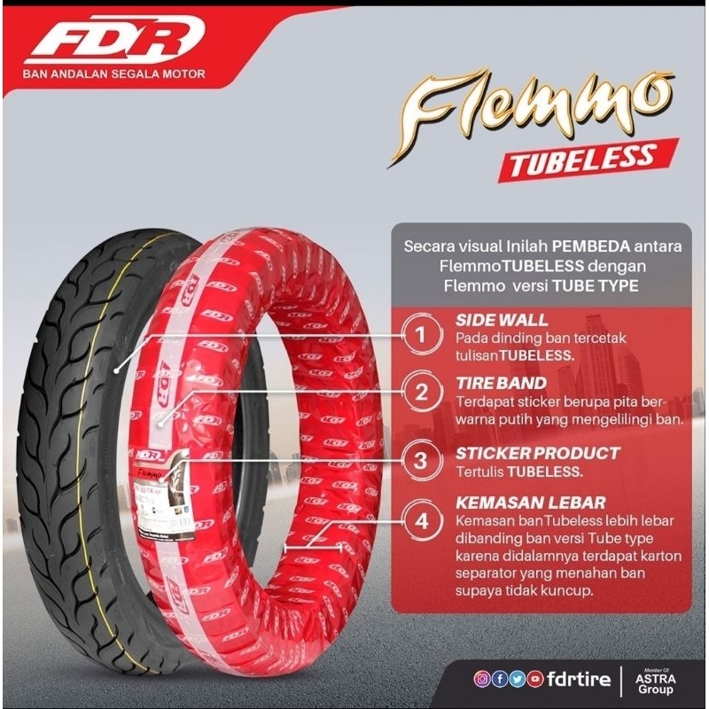 Jual BAN FDR FLEMMO tubeless dan non tubeless(tubetype) | Shopee Indonesia