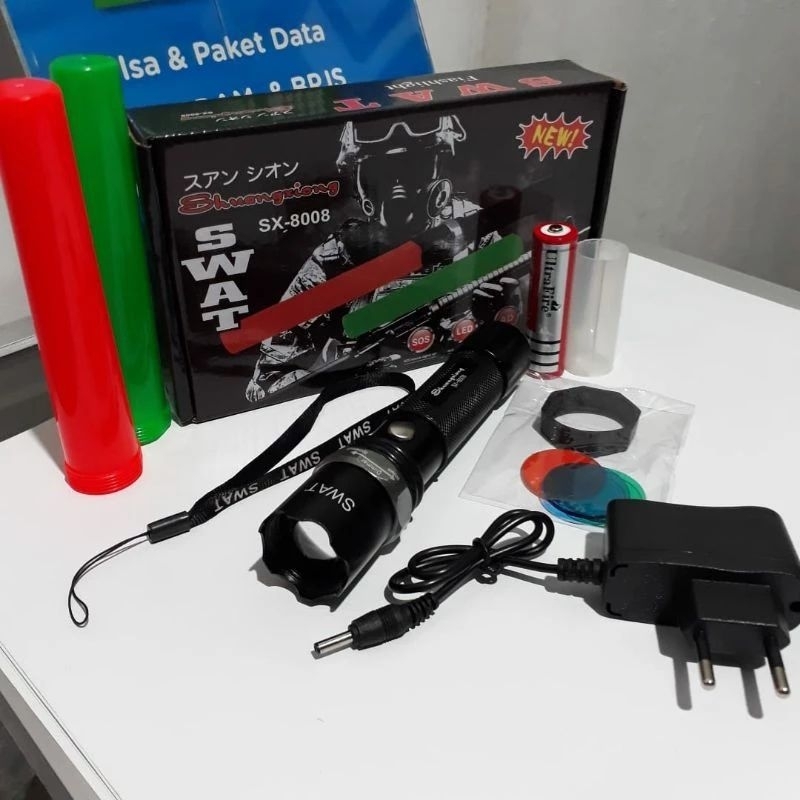 Jual SENTER SWAT DENGAN LIGHT STICK | STICK PARKIR| SENTER PARKIR ...