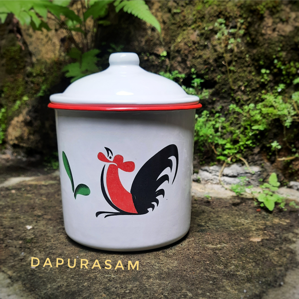 Jual Gelas Enamel 10cm Mug Ayam, Lurik, Kembang Vintage lawas jadul ...