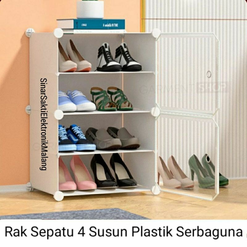 Jual Rak Sepatu 4 Susun Plastik Serbaguna Portable Shoe Rack Box Tempat ...