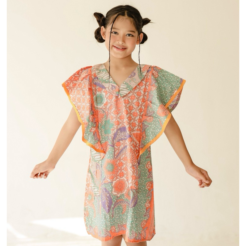 Jual BATIK KIDS DRESS BATIK ANAK KUPU ORENS COUPLE MOM GIRL BIRU TOSKA ...