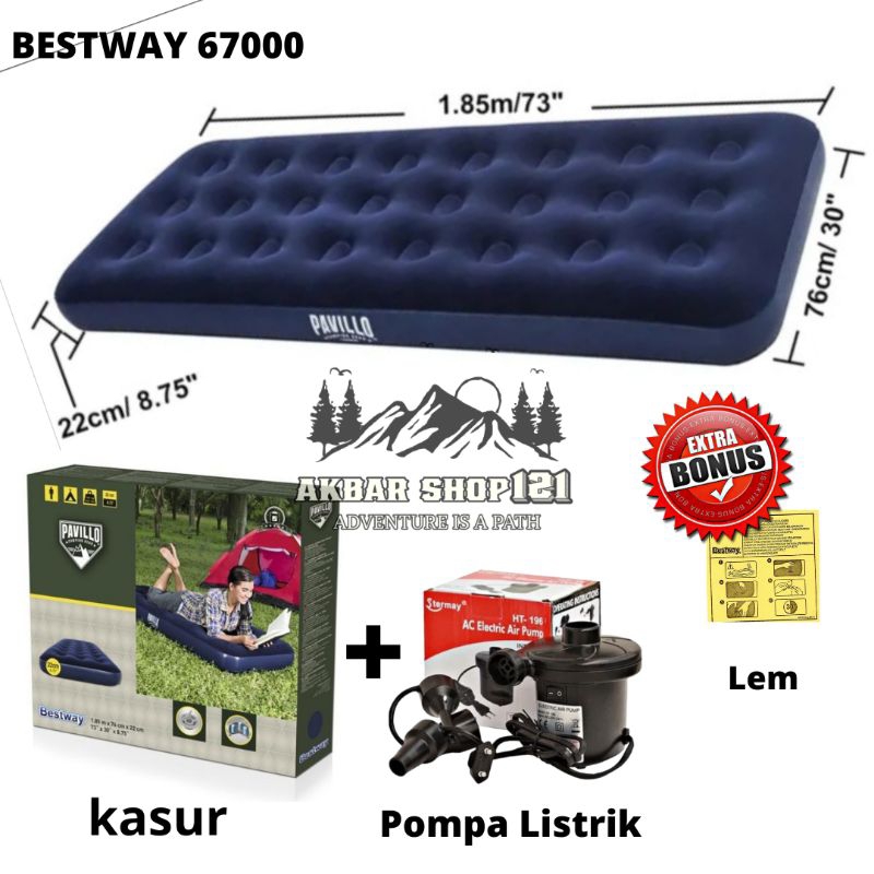 Jual Bestway 67000 Kasur Angin Single Free Pompa Listrik | Shopee Indonesia