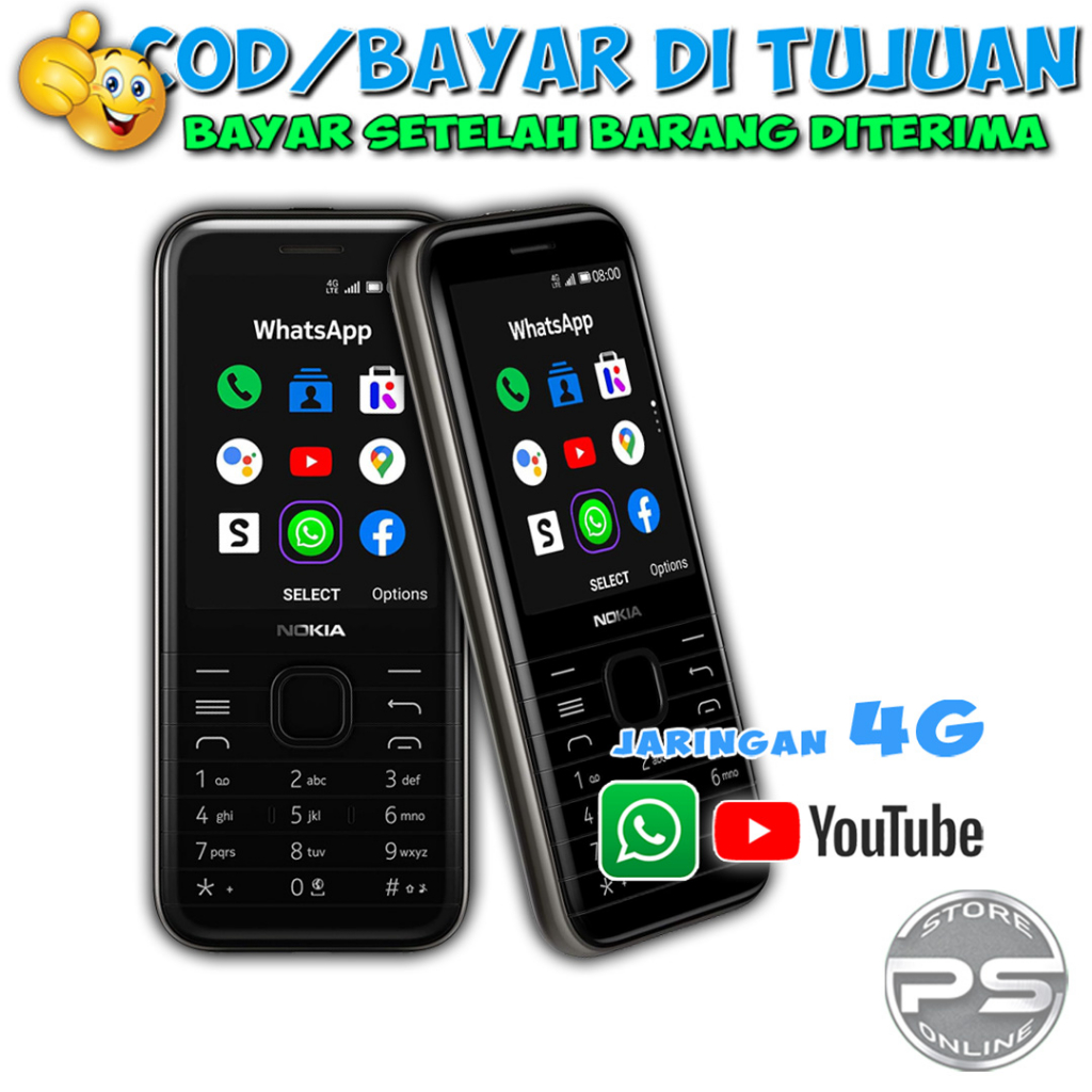 Jual HP Nokia 8000 4G - Dual Sim - Jaringan 4G - Android KaiOS - Bisa WA, YT - Bergaransi ...