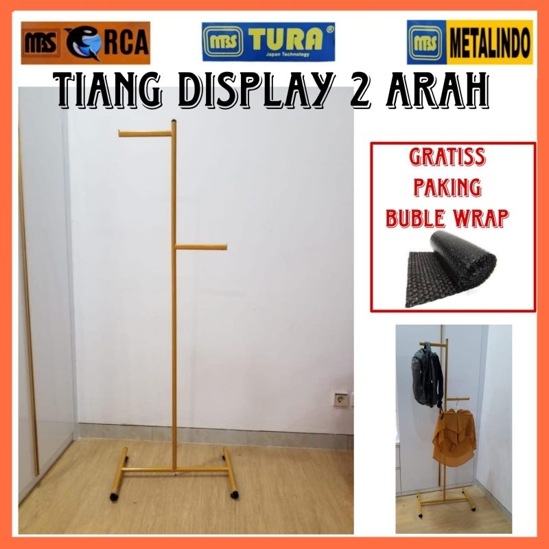 Jual Tiang display 2 arah stand hanger 2 arah | Shopee Indonesia
