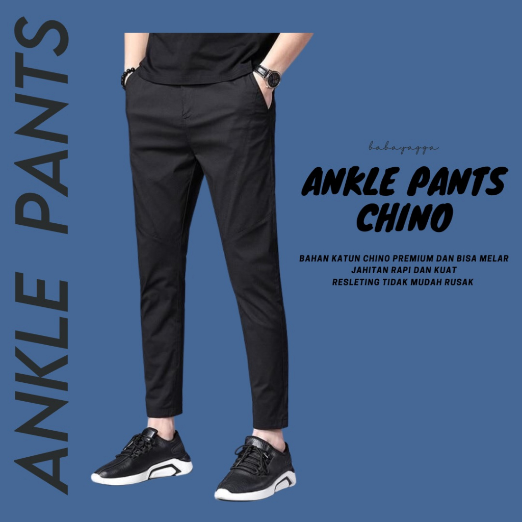Jual Babayaga~Celana Ankle Chino Cream Angkle Pants Pria Celana Chino ...