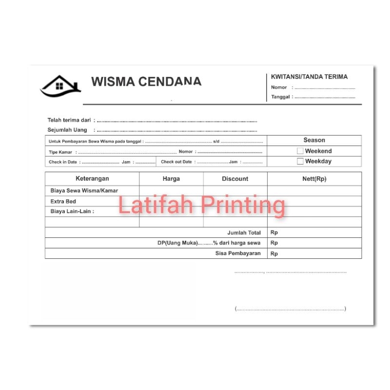 Jual NOTA HOTEL/NOTA KOS/NOTA PENGINAPAN/NOTA CUSTOM | Shopee Indonesia