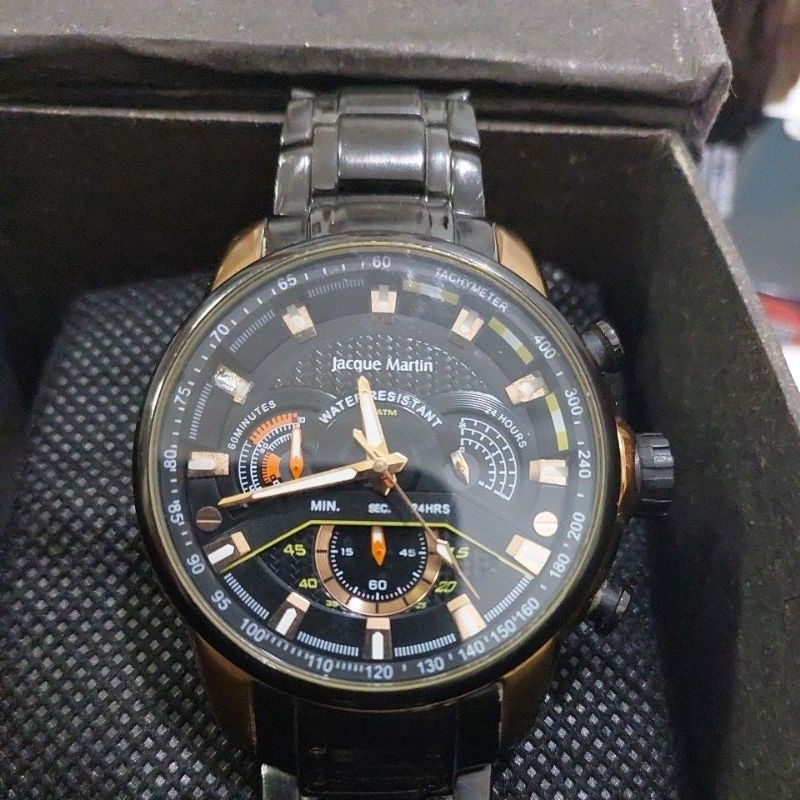 Jual jam tangan original chronograph Jacque Martin preloved second ...