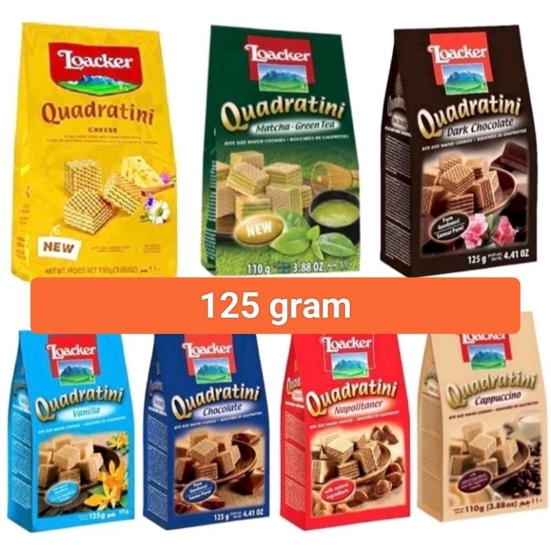 Jual Loacker Quadratini wafer cookies 125gr biskuit wafer Loacker ...
