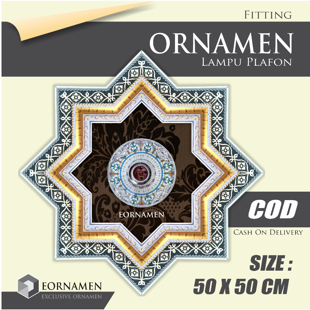 Jual Fitting lampu plafon gypsum pvc hias ornamen 50 x 50 cm | Shopee ...