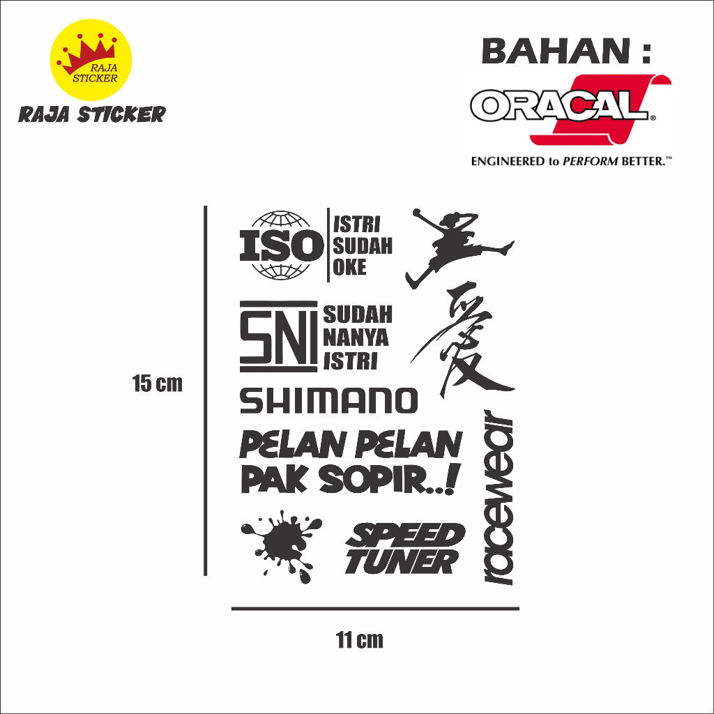 Jual PAKET STIKER CUTTING - teamarogan / speedtuner / pelan pelan pak ...
