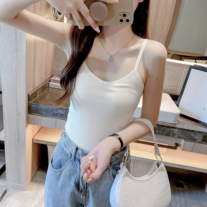 Jual Tank Top Tali /Tangtop Vneck Knit Rib Crop Premium Wanita ...