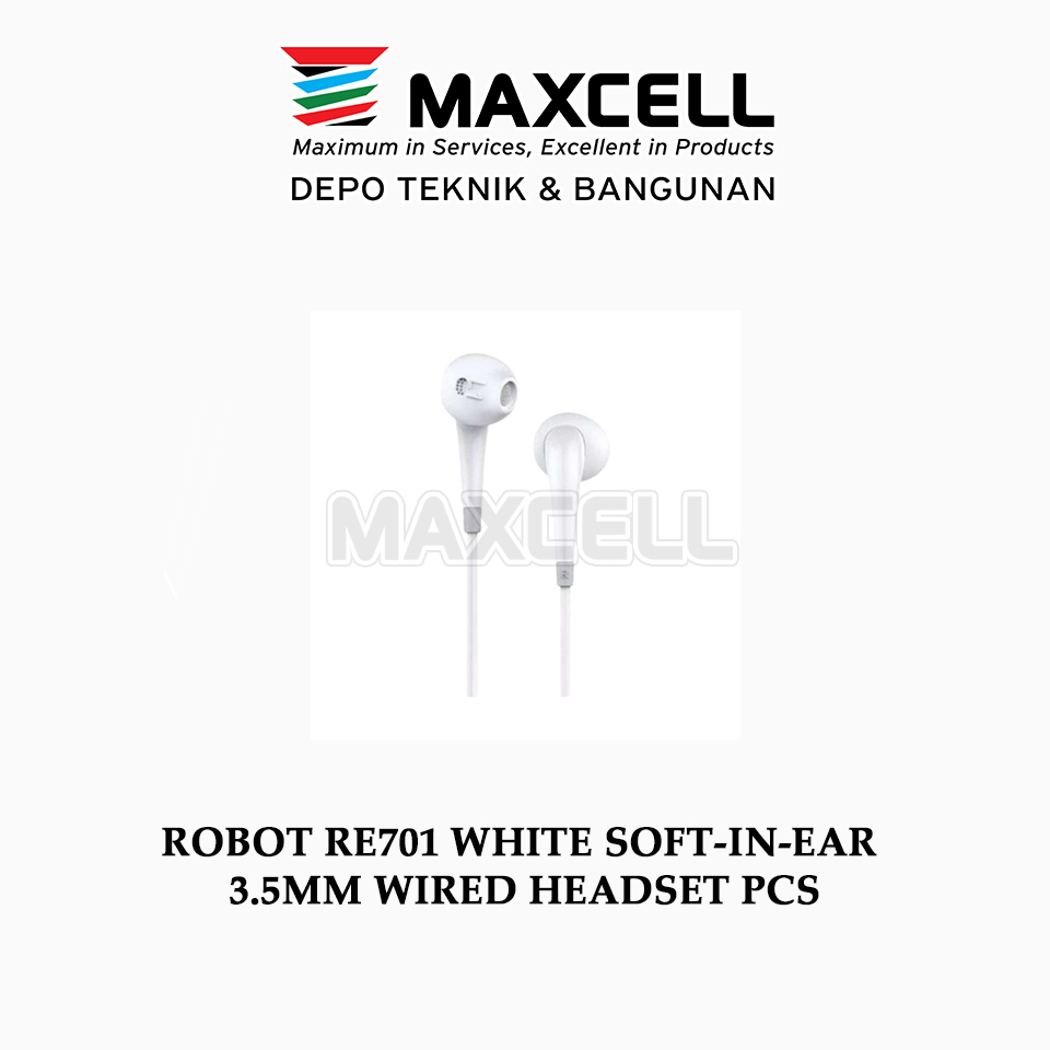 Jual ROBOT RE701 WHITE SOFT-IN-EAR 3.5MM WIRED HEADSET | Shopee Indonesia