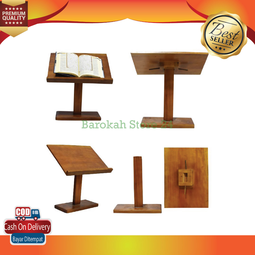 Jual Stand Qur’an 40 X 27 Cm Standing Kayu Jati, Stand Baca Al Quran ...