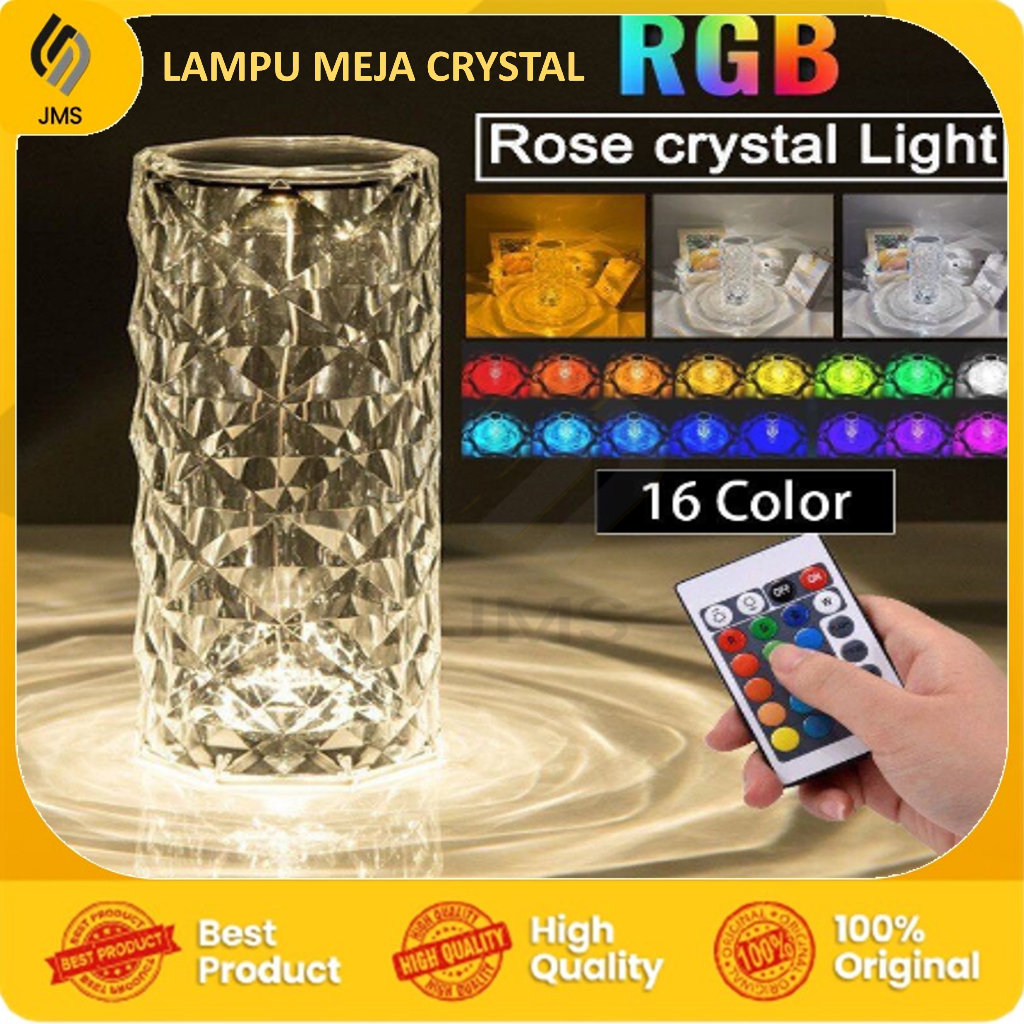 Jual Lampu Meja KRISTAL RGB 16 Warna Touch Sensor Plus Remote Lampu ...