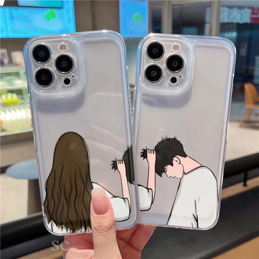 Jual (ps65) case custom couple bening transparan tebal cocok untuk type ...