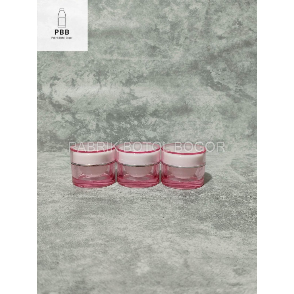 Jual POT 10GR PINK TRANSPARAN POT AKRILIK 10GR PINK BENING POTCREAM ...