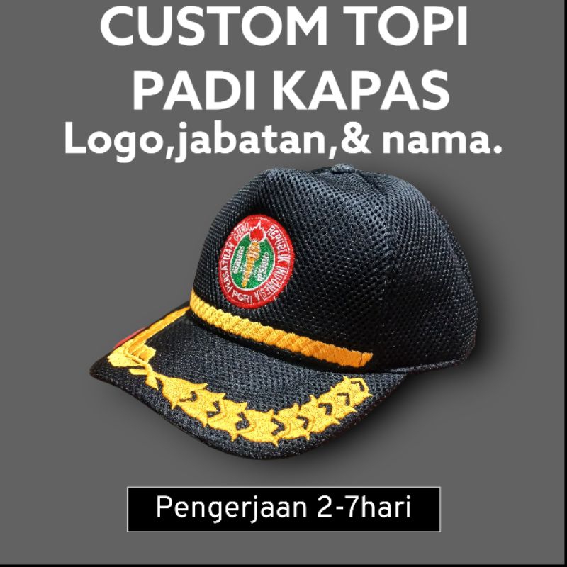 Jual Custom Topi padi kapas(Logo,nama,jabatan) | Shopee Indonesia