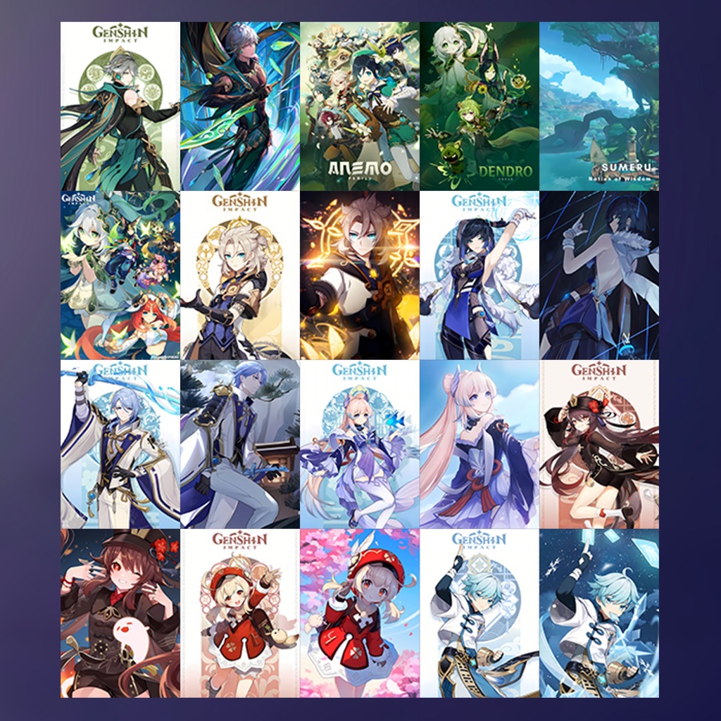 Jual POSTER GENSHIN IMPACT ISI 45pcs | DELUSIONWALL | POSTER DINDING ...