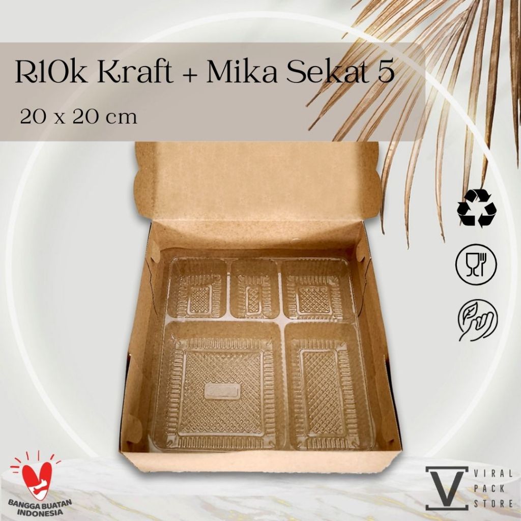 Jual Kotak Nasi 20x20 R10k KRAFT Polos Box Nasi Coklat Kraf Murah ...