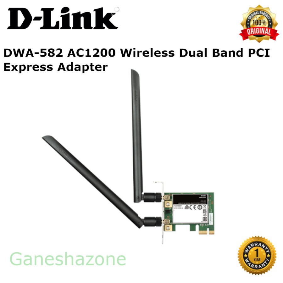 Jual D-Link DWA-582 AC1200 Wireless Dual Band PCI Express Adapter ...