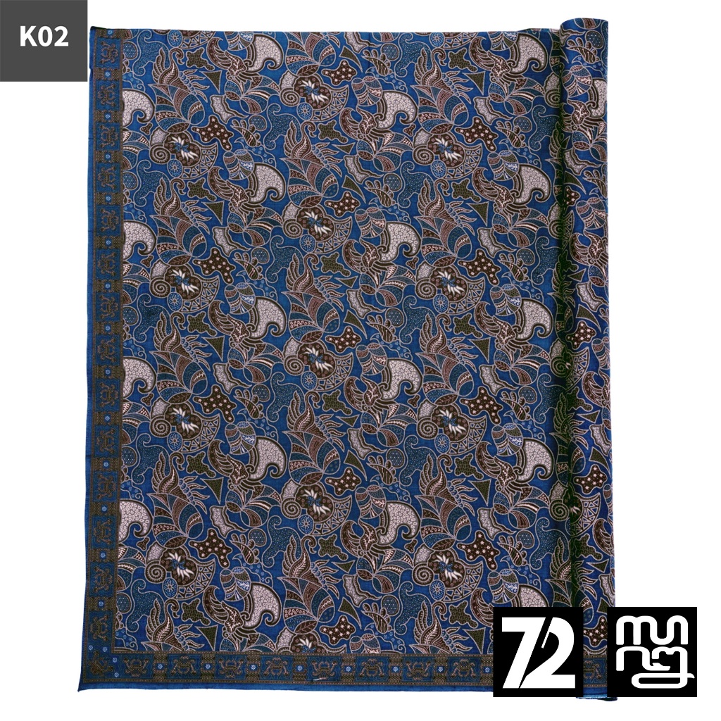Jual KAIN BATIK PREMIUM Bahan Katun Motif Daun Talas Bogor Warna Biru ...